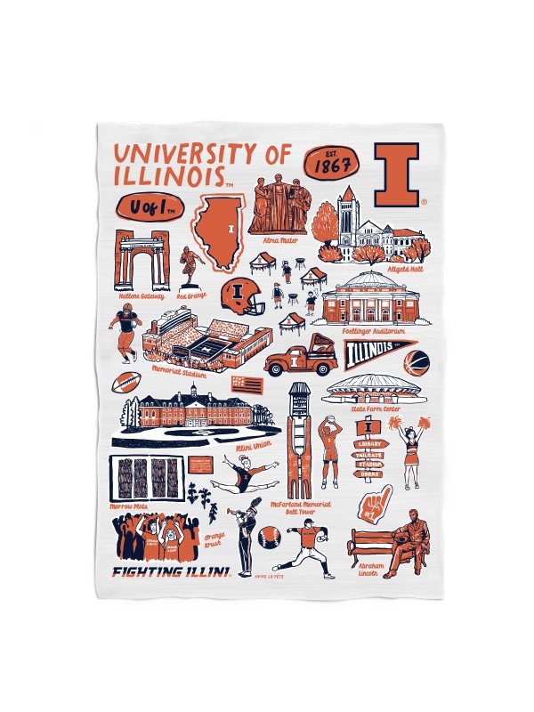 Illinois Fleece Blanket | Illini Union Bookstore